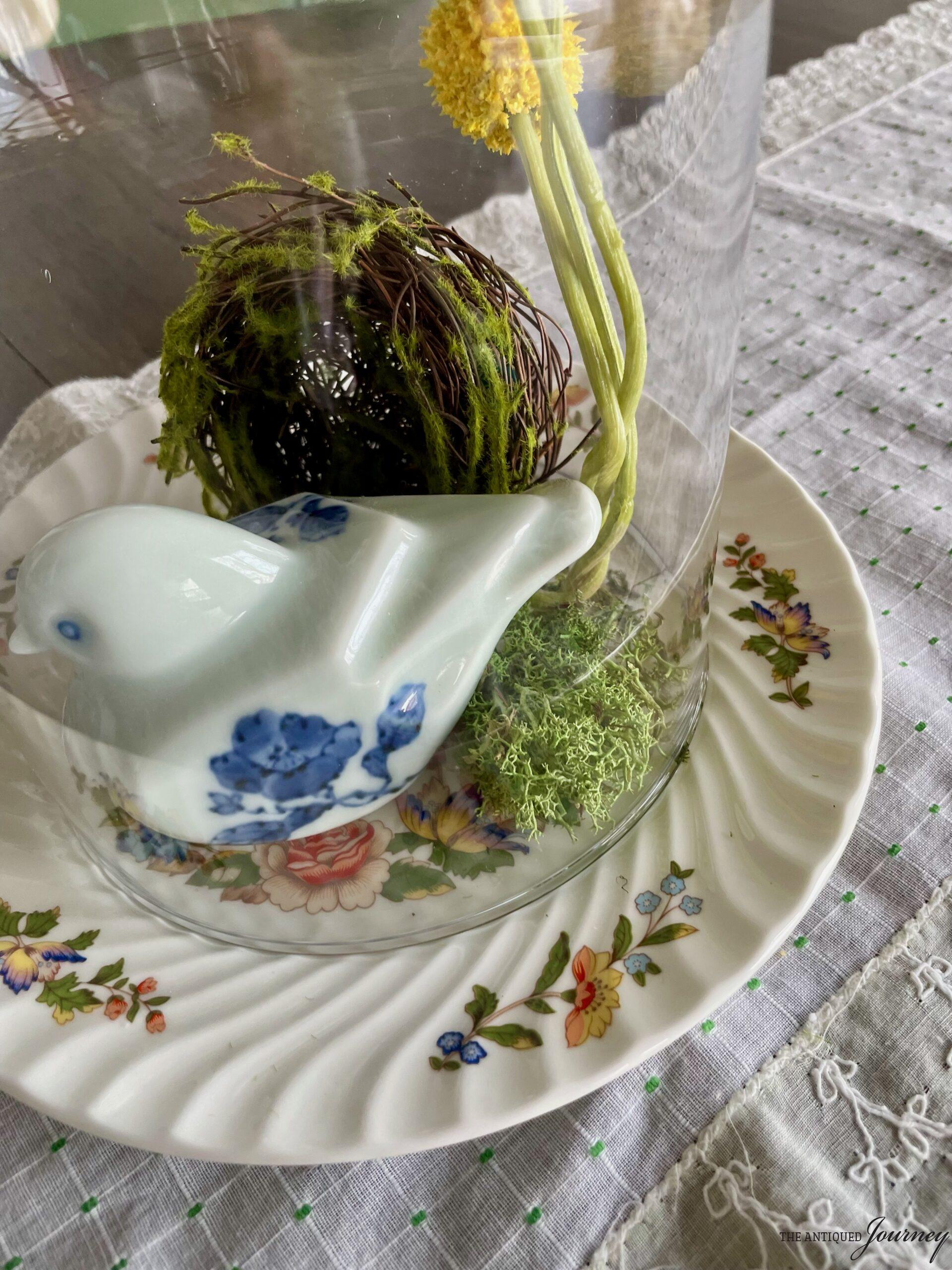 Pretty Spring Cloche Ideas with Vintage Decor - The Antiqued Journey