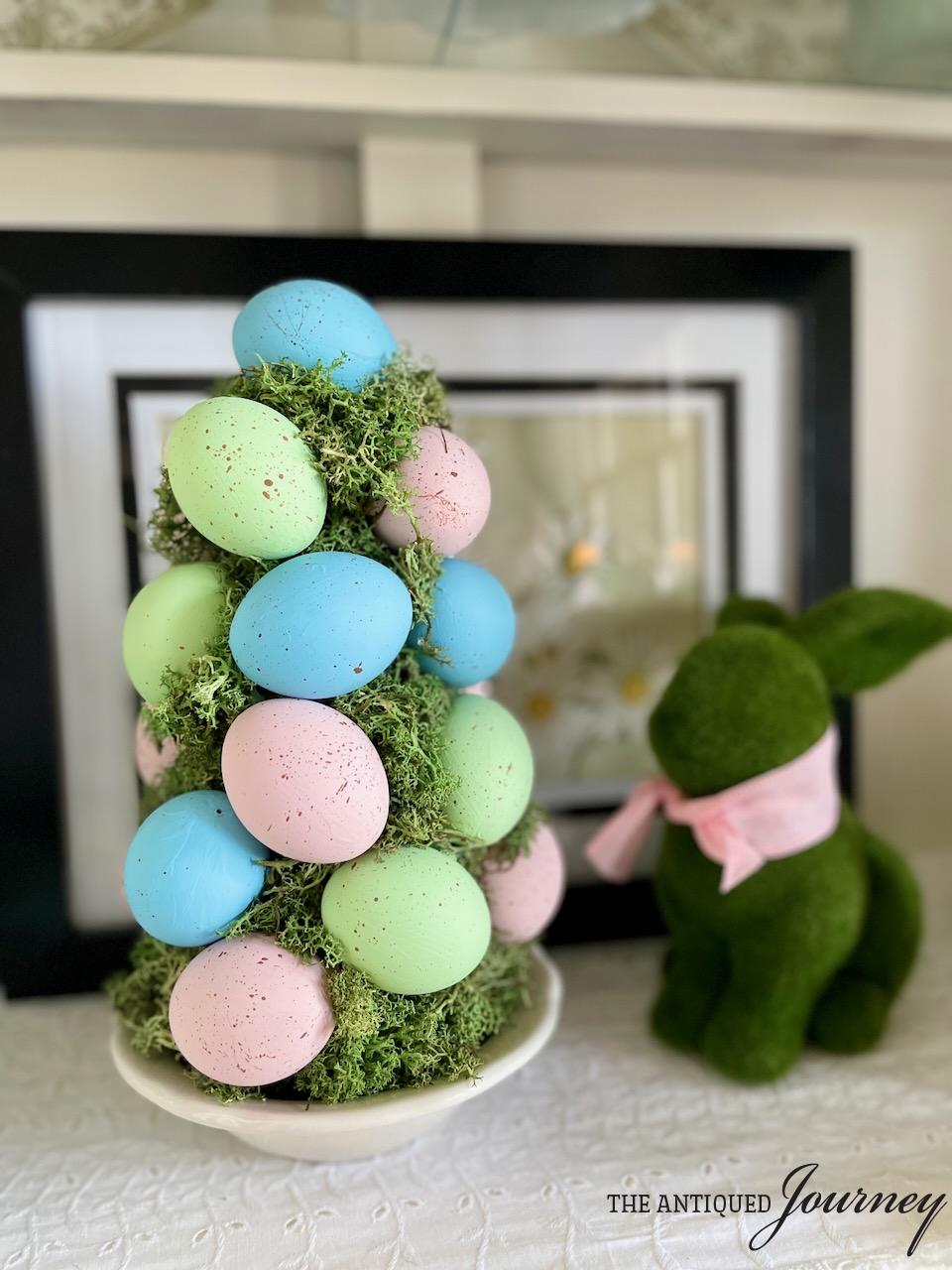 Easy Diy Easter Egg Topiary The Antiqued Journey