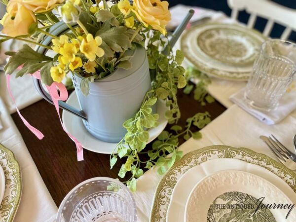Spring Table Setting Decor Ideas With Vintage Dishes - The Antiqued Journey
