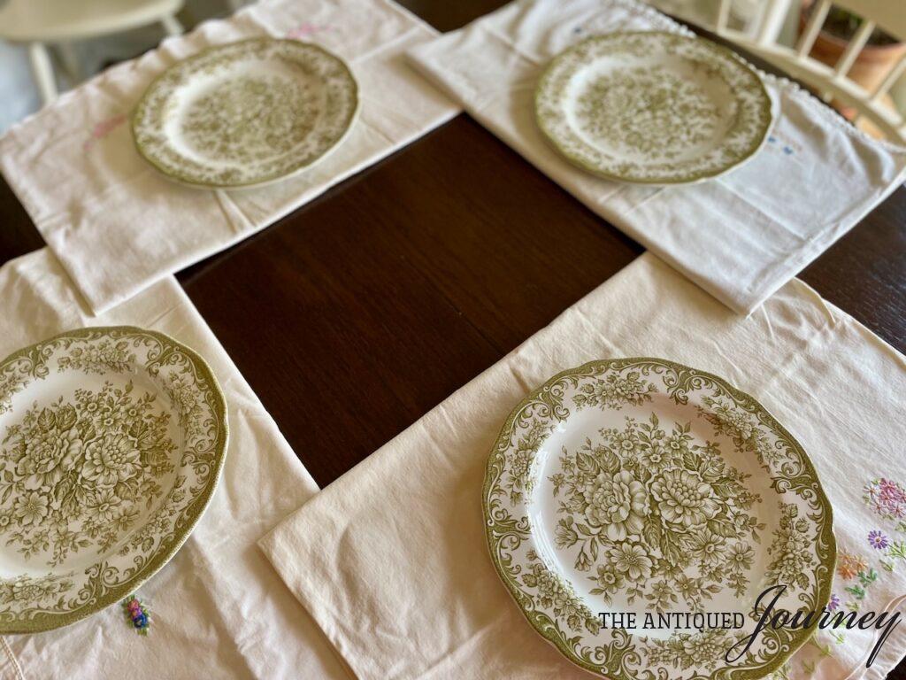 Spring Table Setting Decor Ideas With Vintage Dishes - The Antiqued Journey