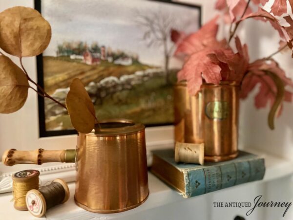 Simple Fall Styling Ideas Using Vintage Copper Decor - The Antiqued Journey