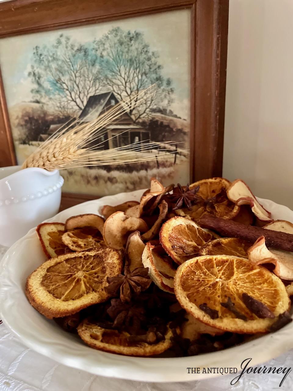 How to Make Fall Potpourri with Dried Fruit - The Antiqued Journey